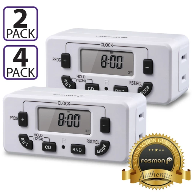 INDOOR 7 DAY 24 Hour Programmable Digital Wall Outlet Light Timer Plug ...