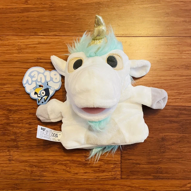 BLUEY UNICORSE 20CM Plush Doll Soft Toy Cartoon Hand Puppet White BNWT ...