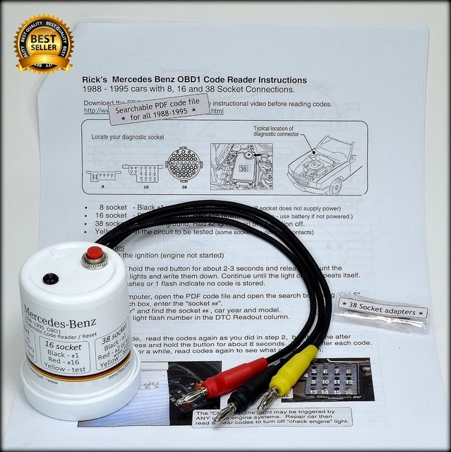 MERCEDES DIAGNOSTIC CODE Reader Tool OBD1 W140 R129 W124, E320, 190E ...