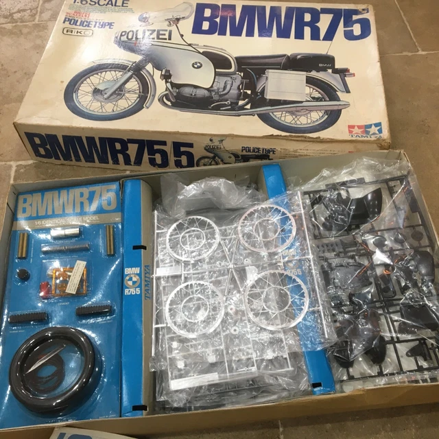 RARE VINTAGE TAMIYA BMW R75 Big Scale 6 Police Type Model Kit Boxed ...