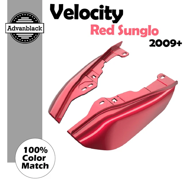ADVANBLACK VELOCITY RED Sunglo Mid Frame Air Deflectors Fits Harley ...
