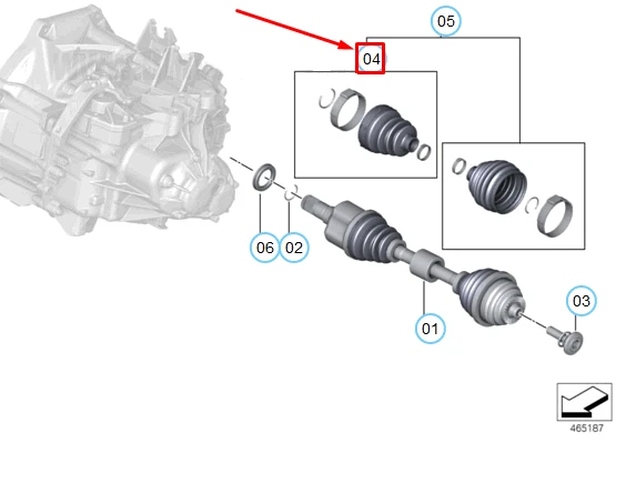 BMW 2 ACTIVE Tourer F45 Front Left Inner CV Boot Kit 31608618545 NEW ...
