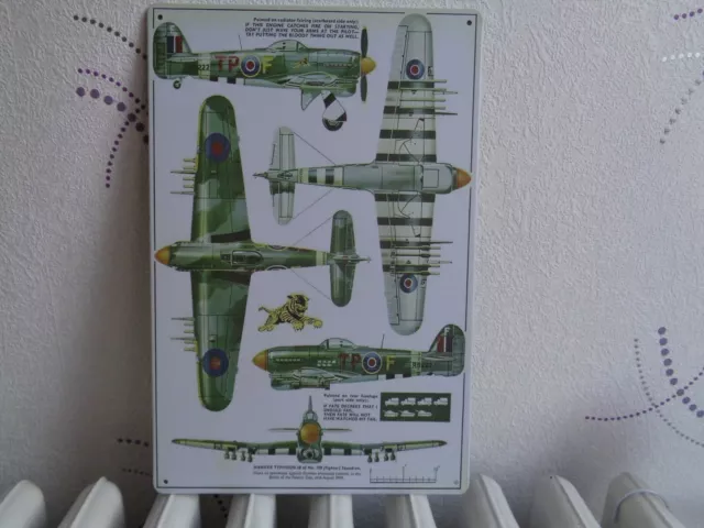 Tole Metal Avion Militaire 20 X 30 Cms Non Plaque Emaillee Ancienne Eur