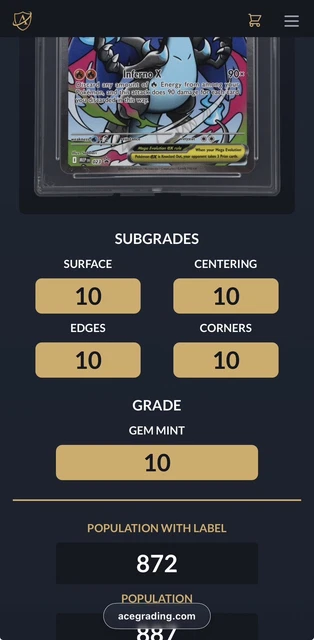 2025 BLACK STAR Promo Mega Charizard X Ex #023 Ace 10 Perfect Subgrades ...