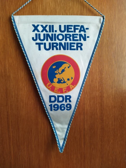 ALTER WIMPEL 20*30 cm * Fußball UEFA Junioren Turnier 1969 * DDR DFV ...