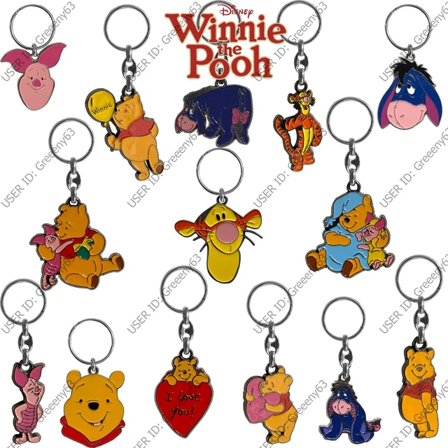 DISNEY WINNIE THE Pooh Licensed Metal Key Rings Pooh Eeyore Piglet ...