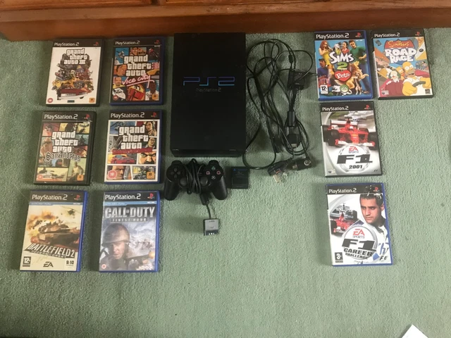 ULTIMATE PLAYSTATION 2 Bundle - PS2 + 1 Controller + 10 Games + Cables ...