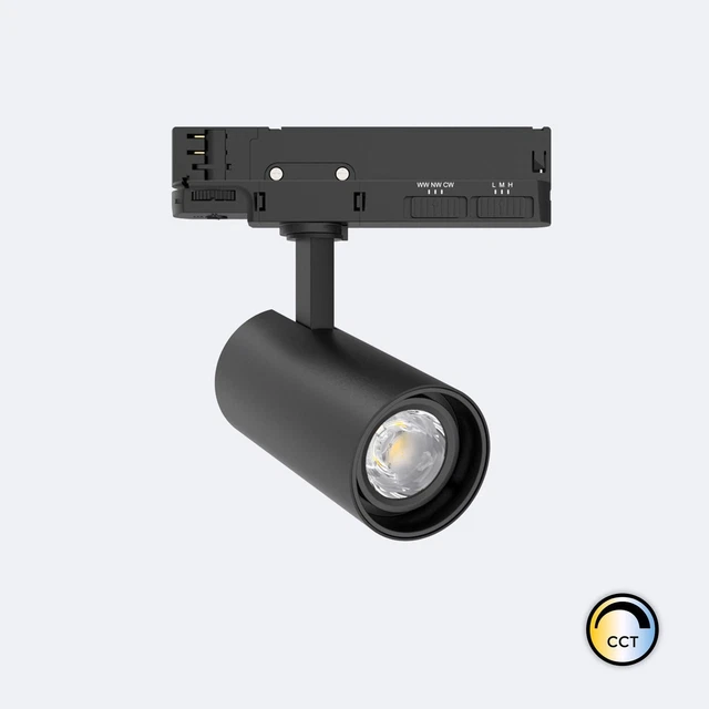 SPOT LED SUR Rail Triphasé 20W Fasano Dimmable CCT Noir EUR 49,99 ...