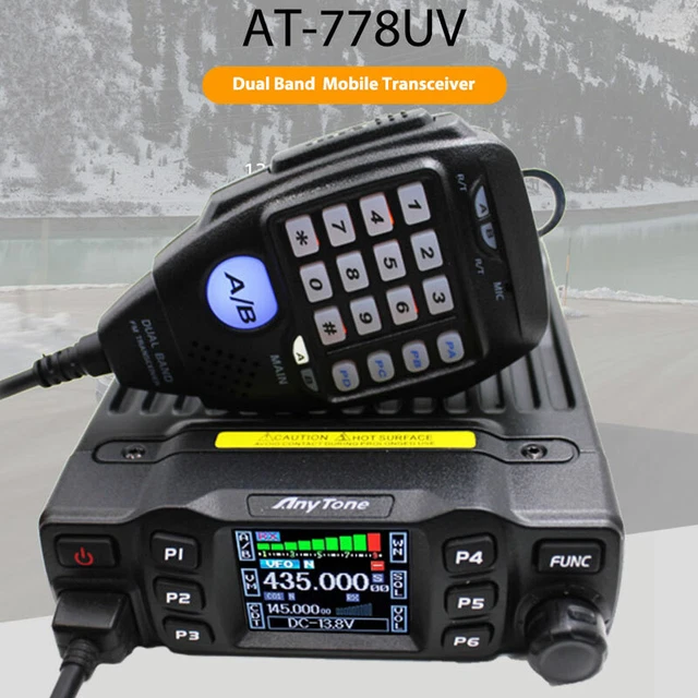 DUAL-BAND VHF/UHF MOBILE Radio Ham Transceiver Walkie Talkie Anytone AT ...