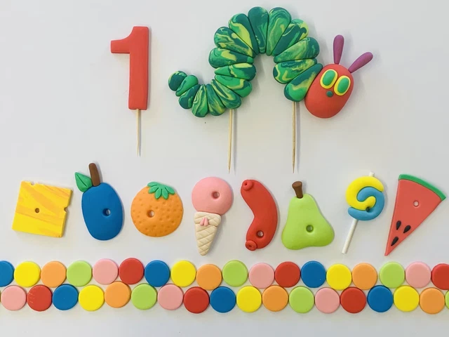 EDIBLE FONDANT VERY Hungry Caterpillar Inspired Cake Decorations £28.12 ...
