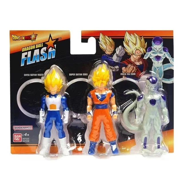 DRAGON BALL FLASH Pack 3 Figurines 10cm Goku Vegeta Sayan Freezer ...