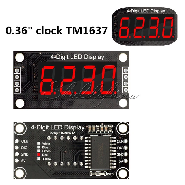 0.36 & TM1637 4-Bit 7-Segment Tube LED Digital Display Module Red For ...