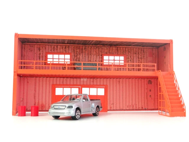TWO-STORY CONTAINER GARAGE 1:43 scale Model car display decoration ...