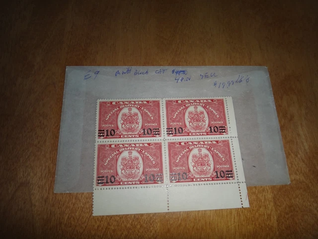 CANADA SCOTT#E9 BLOCK of 4 R.L. mint never hinged $19.99 - PicClick CA