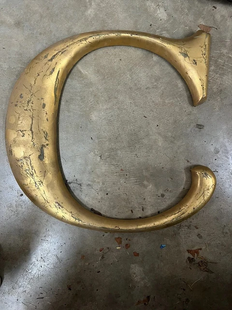 VINTAGE C 1930S Metal Store Front Sign Letter C Antique Five & Dime ...