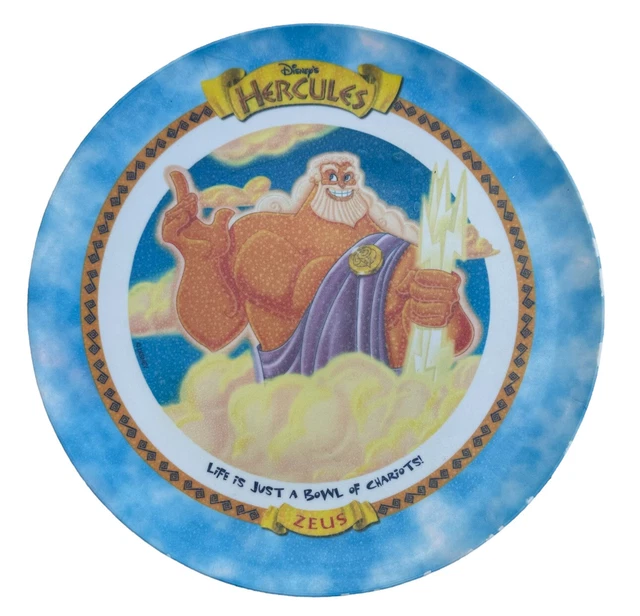 1997 MCDONALD'S DISNEY Zeus Hercules Plate Melamine 9.5" Collectible ...