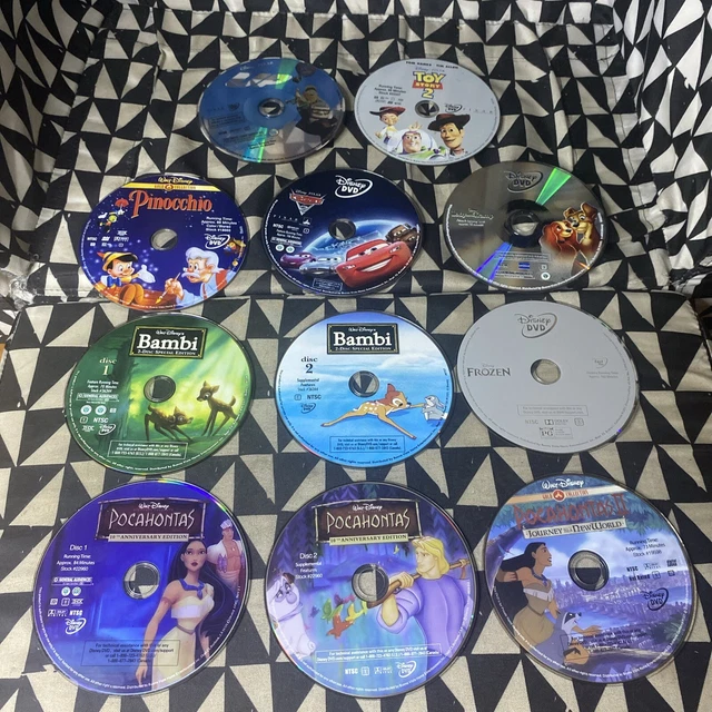 DISNEY DVD LOT Of 11 Discs (Disc Only) Pocahontas Bambi Cars 2 Up ...