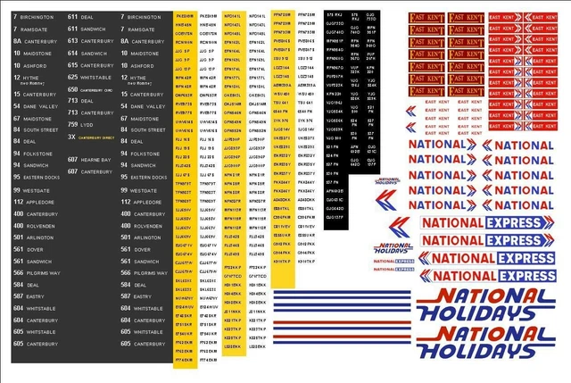 WATERSLIDE TRANSFERS 1/76 scale model sheet "East Kent" £8.00 - PicClick UK