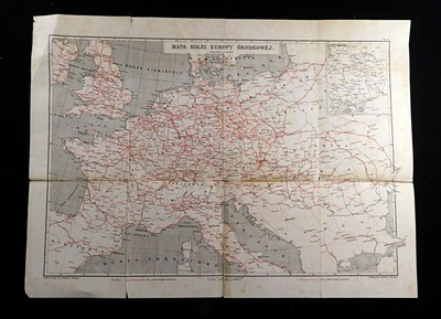POLISH RAILWAY MAP of Europe European Rail Network Routes Chart Antique ...