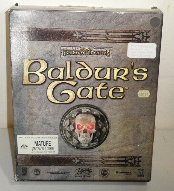 BALDUR'S GATE FORGOTTEN realms game pc cd rom big box aus retail 1998 ...