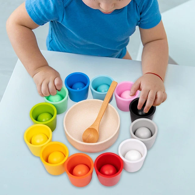 RAINBOW COLORED SORTING Ball in Cup Kids Matching Game for Kids Boys ...