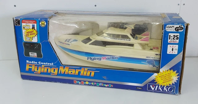 VINTAGE NIKKO FLYING Marlin Remote Control Boat 1:25, Boxed, Untested £ ...