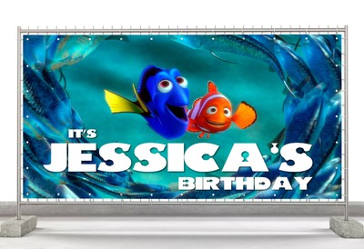 FINDING NEMO DISNEY Custom Happy Birthday Banner Personalized Poster ...