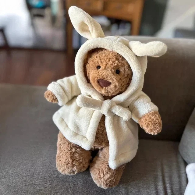 NEW 10& JELLYCAT Bartholomew Bear Bathrobe plush doll- With Tag+ Dust ...