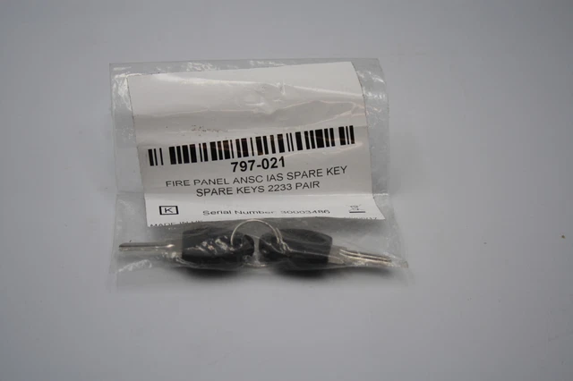 MORLEY 797-021 FIRE Alarm Panel Spare Key, Pair (797-021)- FREE UK ...