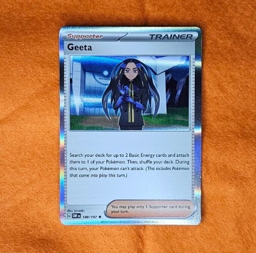 GEETA POKEMON TCG 188/197 Trainer Karte Holo Foil Rare Obsidian Flames ...