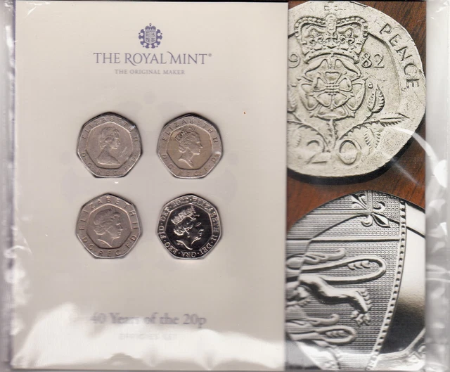 2022 TWENTY PENCE 20p 40 Years of the 20p Effigies Set Privy Mark 2022 ...