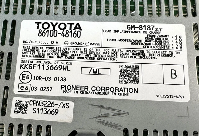 LEXUS RX350 RX450H 2010-2013 Factory Pioneer sound Amplifier 86100 ...