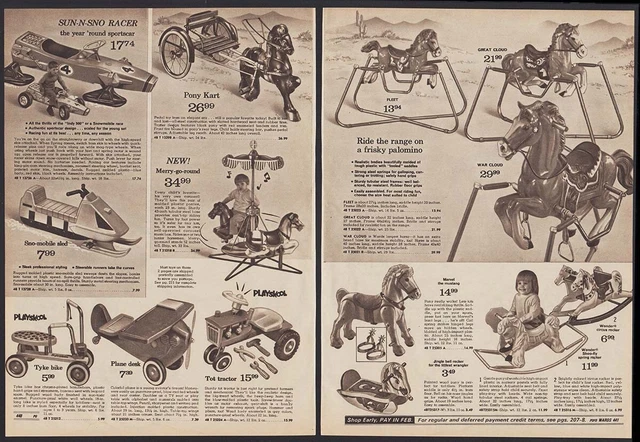 1970 HOBBY HORSE~RIDING Toys~Tricycles~Race Car Rider~ Vintage ...