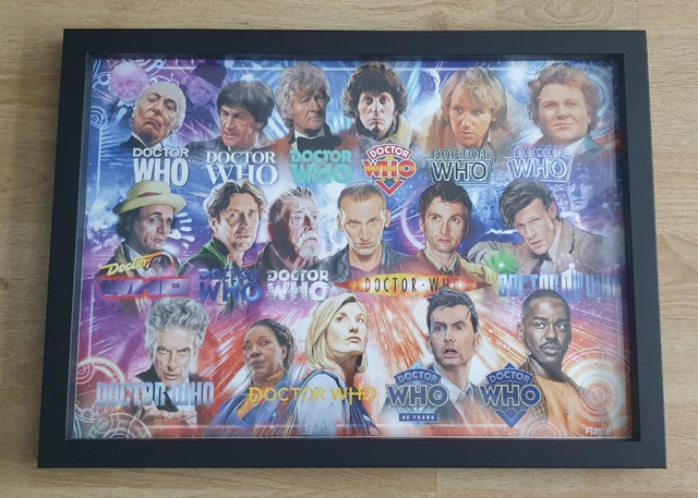 DOCTOR WHO 60TH Anniversary Framed A3 Poster Features All The Doctors ...