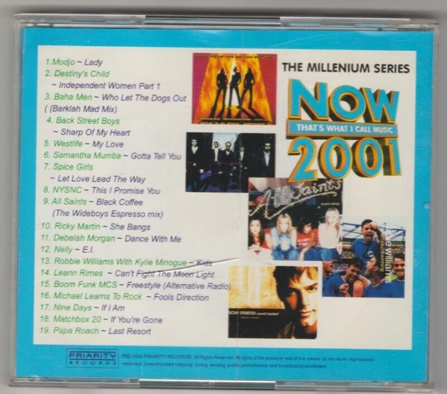 NOW THAT'S WHAT I Call Music 2001 CD NYSNC Nelly Matchbox 20 Spice ...