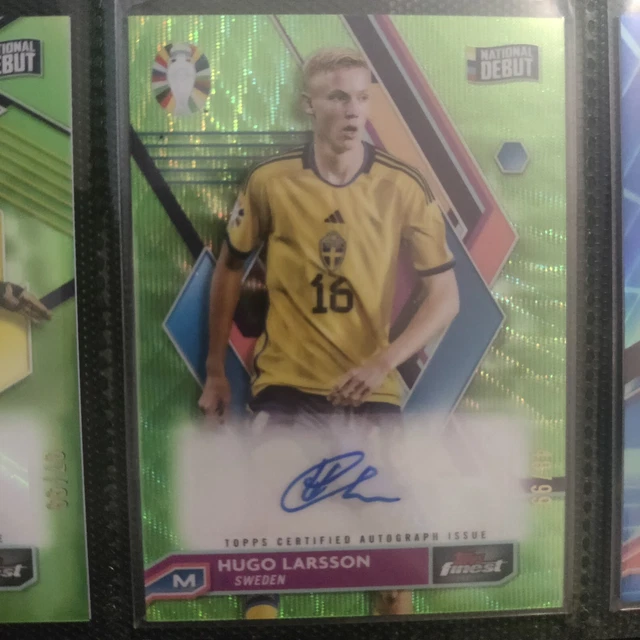 2024 TOPPS FINEST Road To UEFA Euro Hugo Larsson /99 Rookie Auto ...