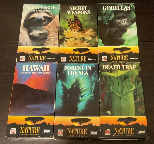 NATURE VIDEO LIBRARY VHS Lot of 6: Gorillas, Hawaii, Plants, Insects ...