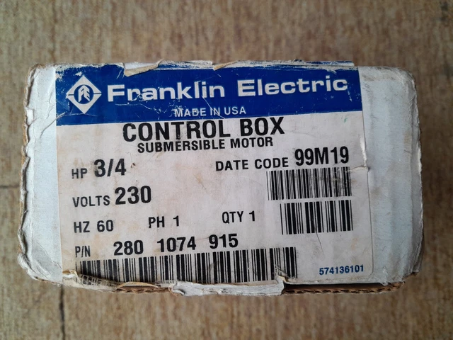 FRANKLIN ELECTRIC CONTROL Box Submersible Motor 3/4HP 230V Model ...
