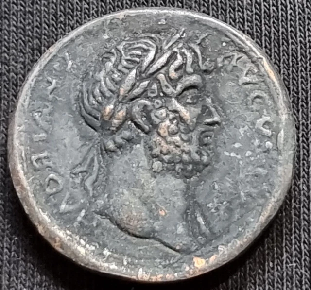 EXTREMELY RARE ANCIENT Roman Bronze Sestertius Coin Of Hadrian .26,2 Gr ...