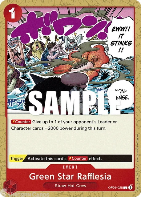 OP01-028 GRÜNER STERN Rafflesia Common One Piece TCG-Karte EUR 1,40 - PicClick DE