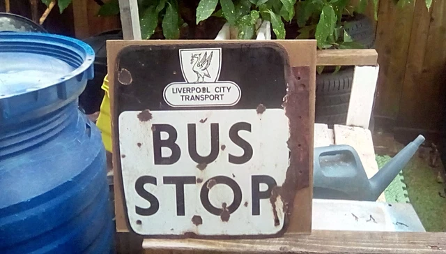 LIVERPOOL CITY TRANSPORT Bus Stop Enamel Sign £75.00 - PicClick UK