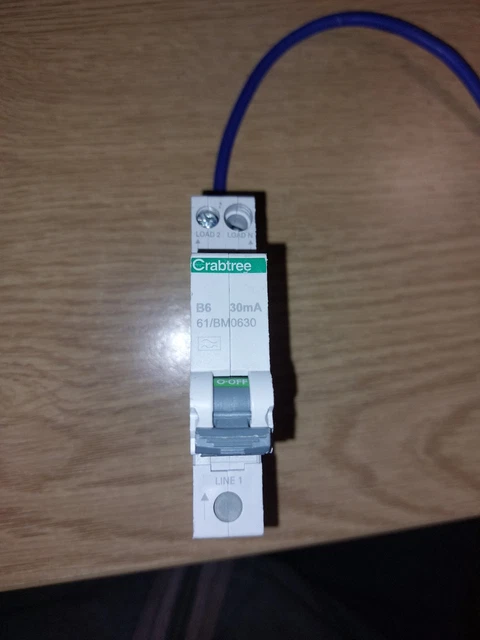 CRABTREE STARBREAKER 6A 30mA RCBO Type a B Curve Compact Mini £5.45 ...