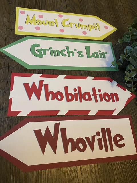 SET OF 4 The Grinch Party Decoration Arrows House Decor Christmas Decor ...