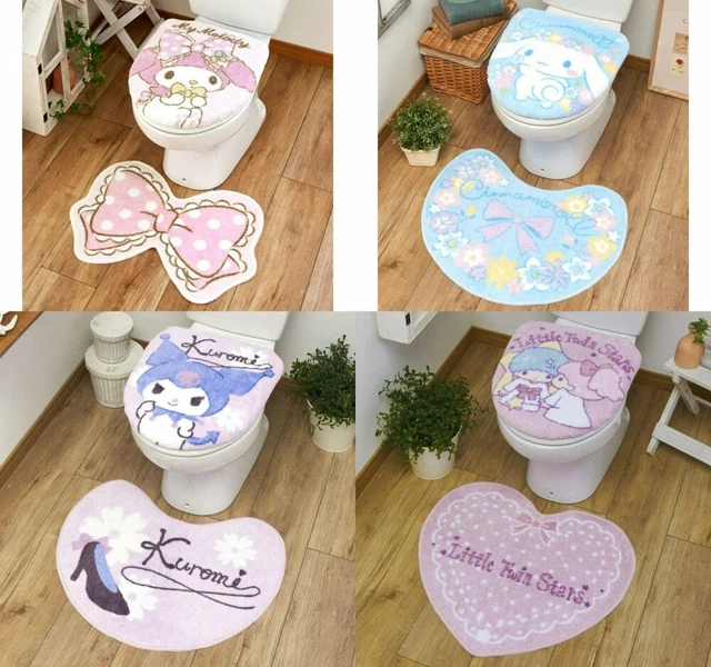 SANRIO MY MELODY Kuromi Toilet Lid Cover Toilet Mat Set Purple SB-527-S ...