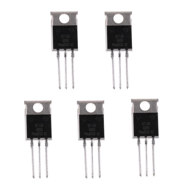 5 PIÈCES BT136 600V TRANSISTOR Triac 600V 4A TO-220 BT136-600 EUR 6,16 ...