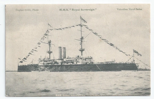 HMS ROYAL SOVEREIGN Royal Sovereign class Battleship Royal Navy Unused ...