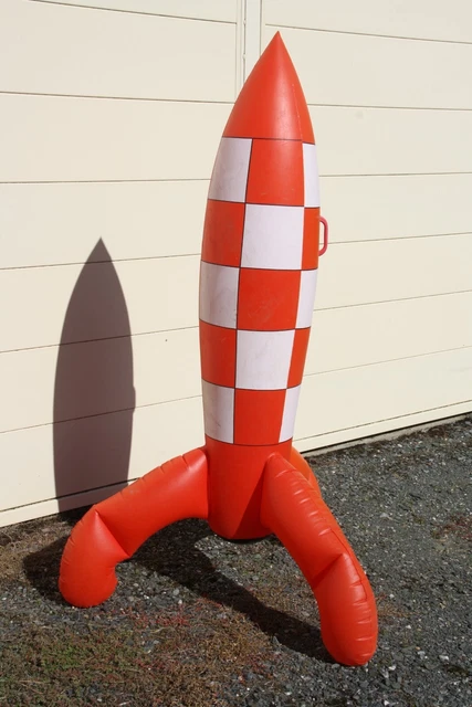 RARE FUSÉE GONFLABLE TINTIN Objectif Lune licence HERGE 1993 Hauteur 1,80 m EUR 40,00 - PicClick FR