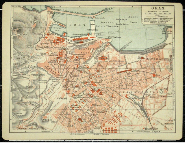 ORANO, ALTER STADTPLAN (mappa della città vecchia), datato 1913 EUR 15 ...