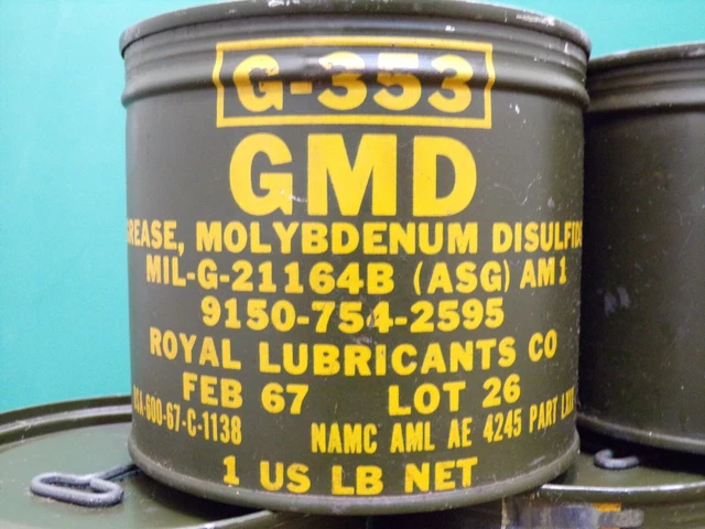 US ARMY VIET-NAM boites graisse G/353 grease Molybdenum disulfide tin ...