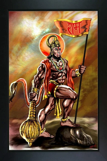 INDIAN TRADITIONAL BAJRANG Bali Frame For Pooja Room 10 x 14 Inch £21. ...